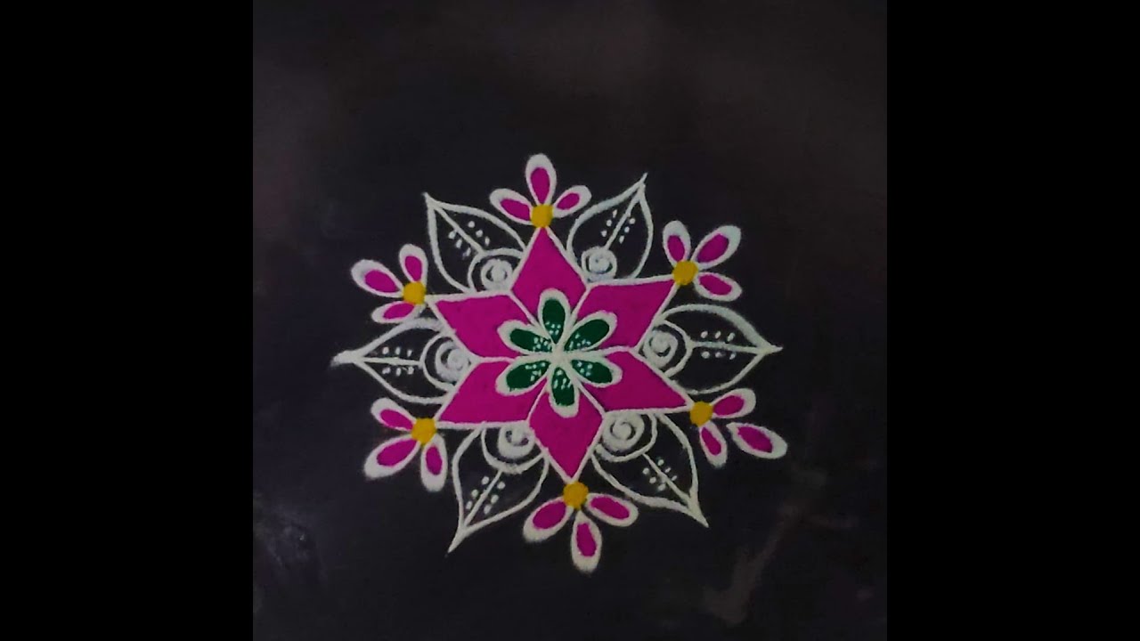 Easy 5 to 3 dots rangoli ll - YouTube