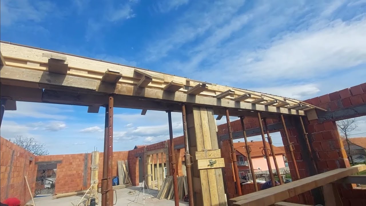 Salovanje betonske upustene grede - YouTube