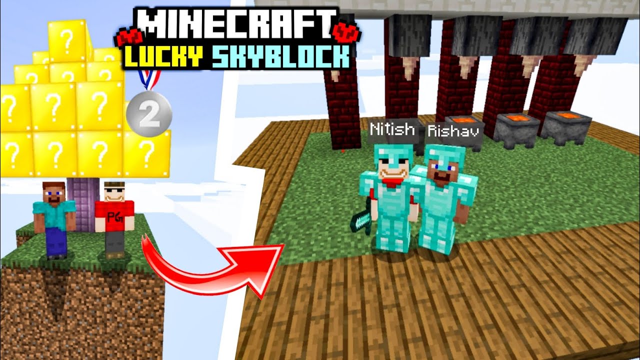 We Become Rich in Minecraft Lucky Skyblock|| Minecraft pocket edition Skyblock #2 - YouTube