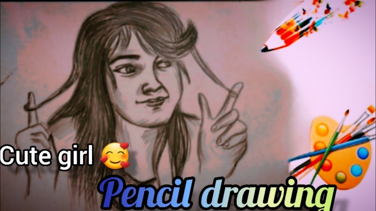 girl pencil drawing 💖 cute girl pencil sketch 🥰 #drawing #art #girl ...