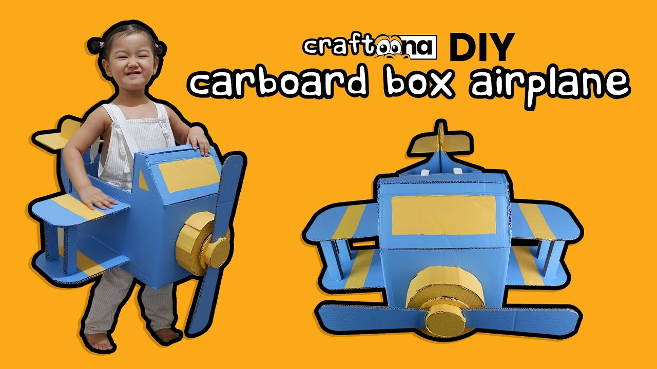 How To Make Cardboard Box Airplane - YouTube