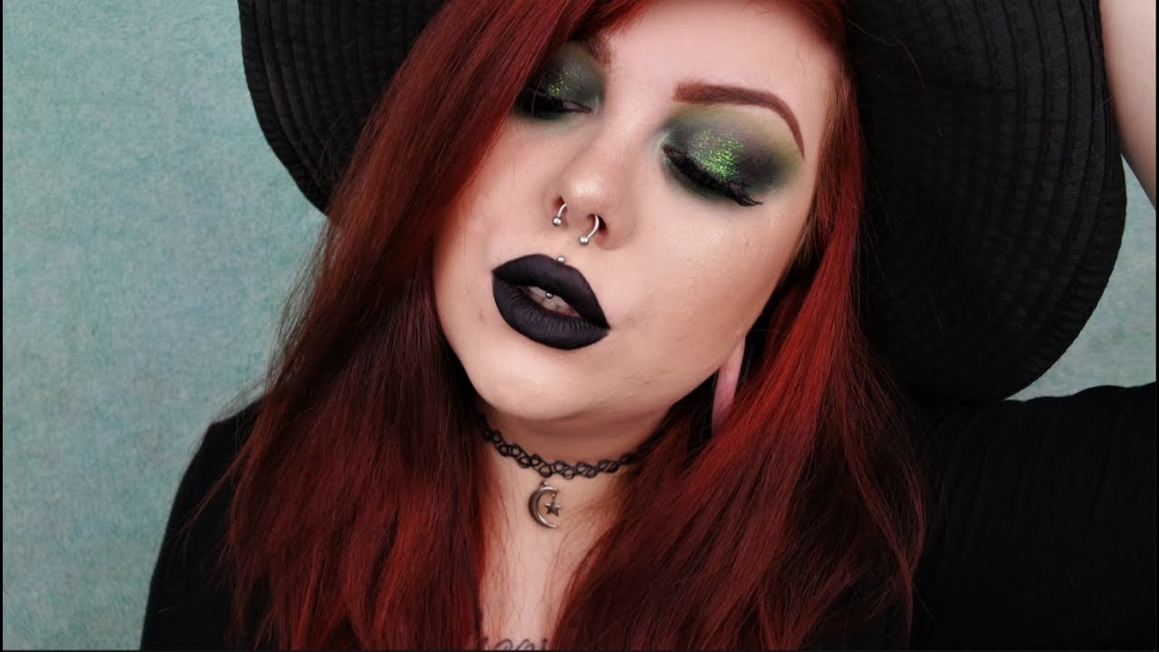 dark glittery forest green makeup tutorial ♡ - YouTube