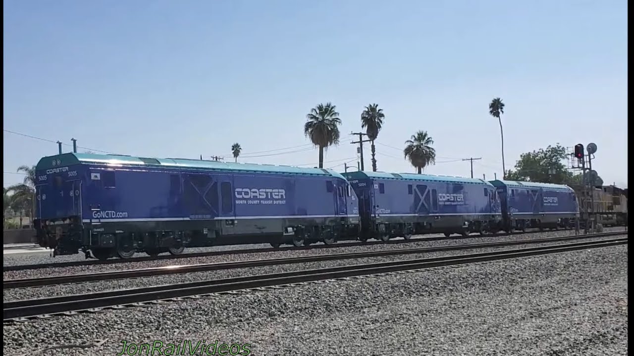 10/1/20 NCTD COASTER SC-44 Charger Delivery Train JWCLSTZ1-30A passing ...