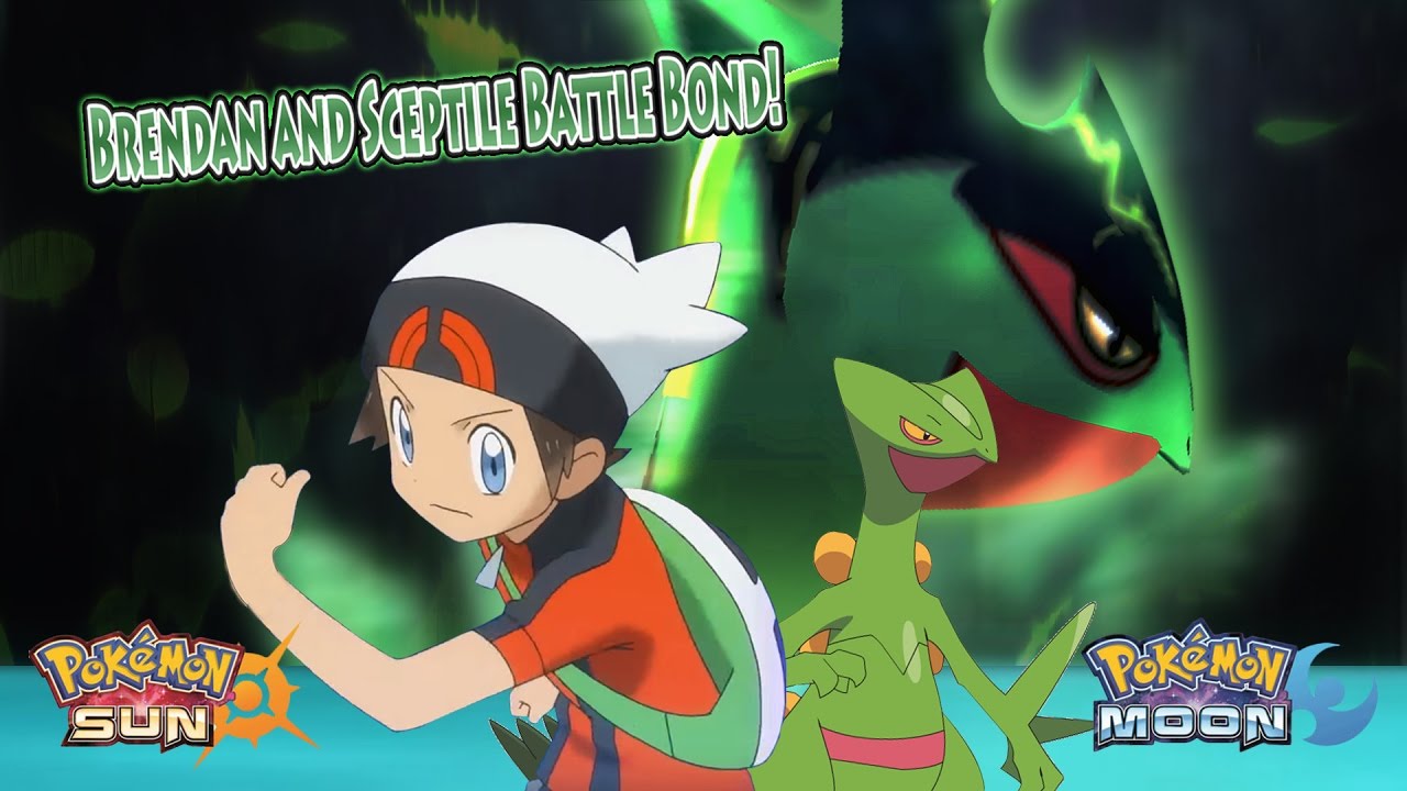 Pokemon Sun and Moon: Brendan Vs Professor Gary (Battle Bond Sceptile ...