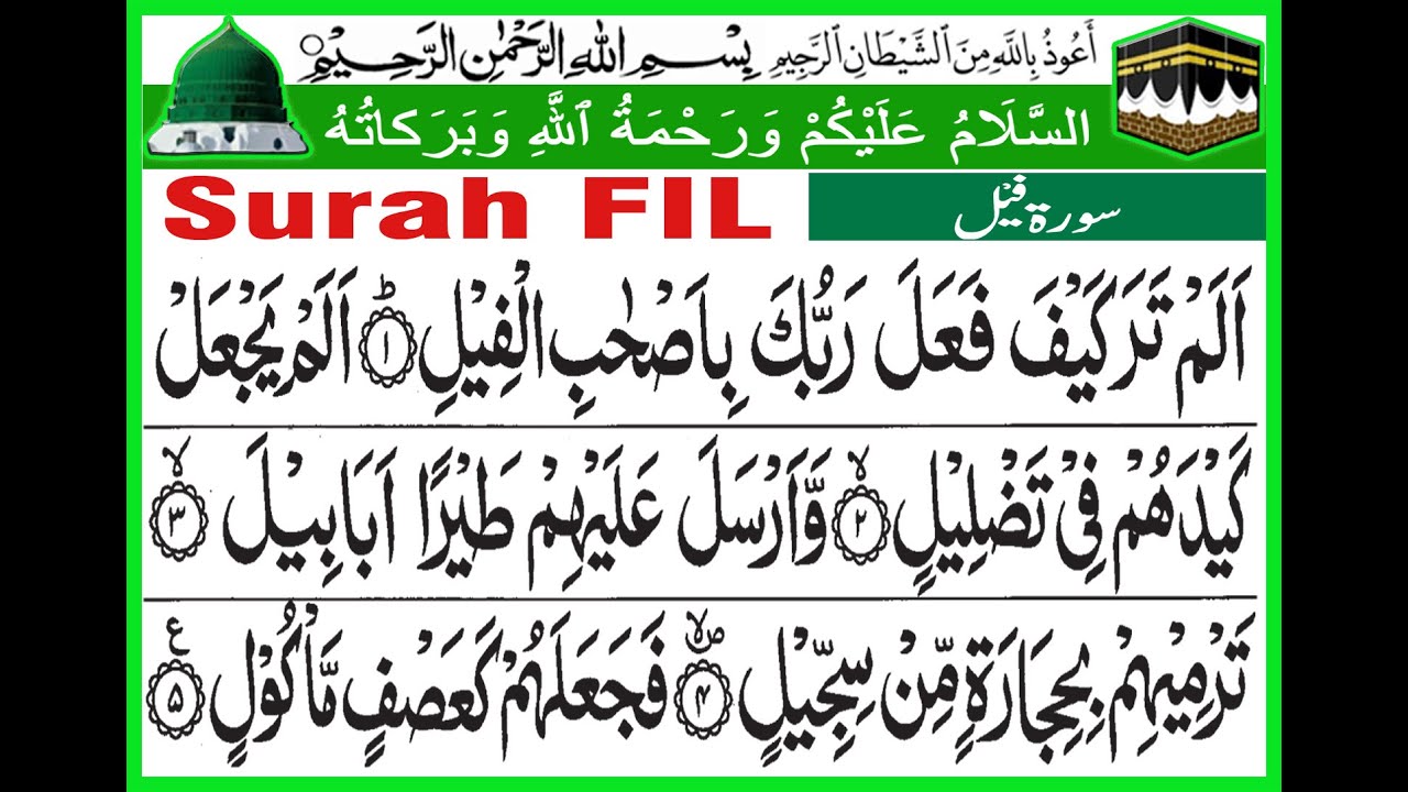 surah fil | سوره فیل | surah | أَلَمْ تَرَ كَيْفَ فَعَلَ | surah al-fil ...