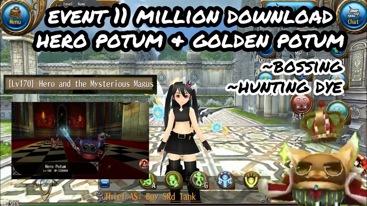Toram online - event 11 million download hero potum and golden potum ...