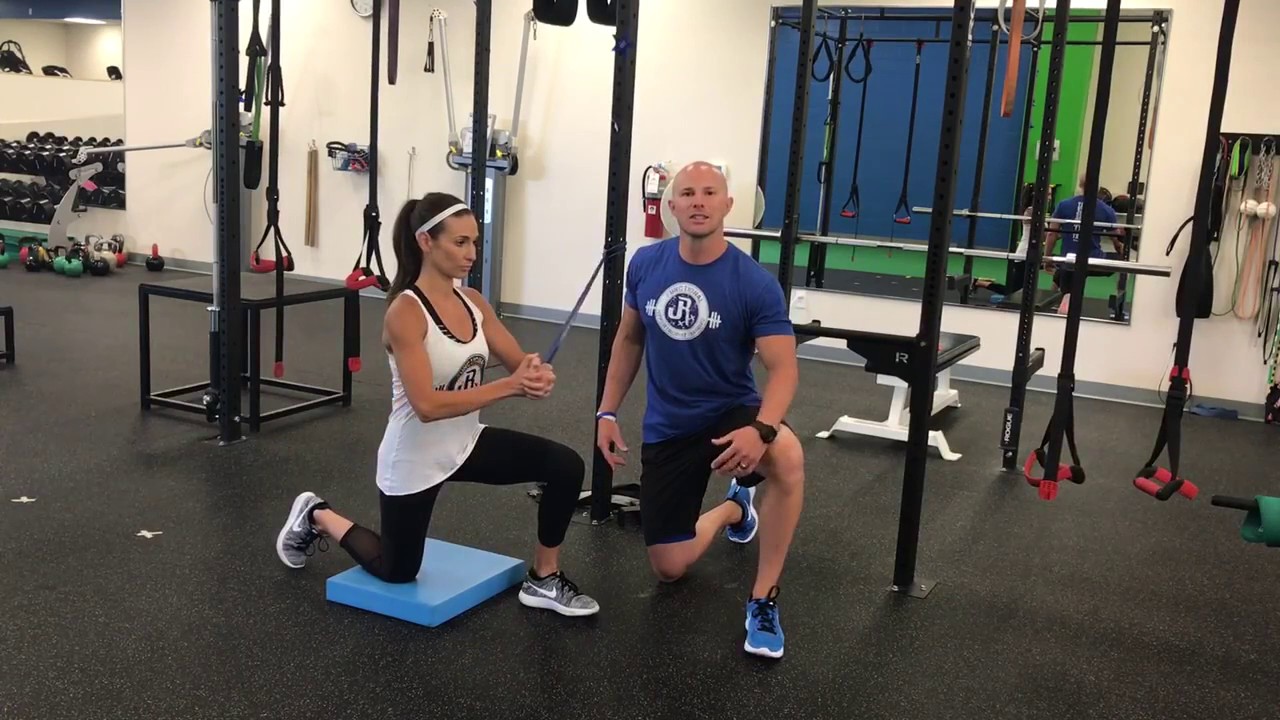 Side and Overhead Banded Pallof Press - YouTube