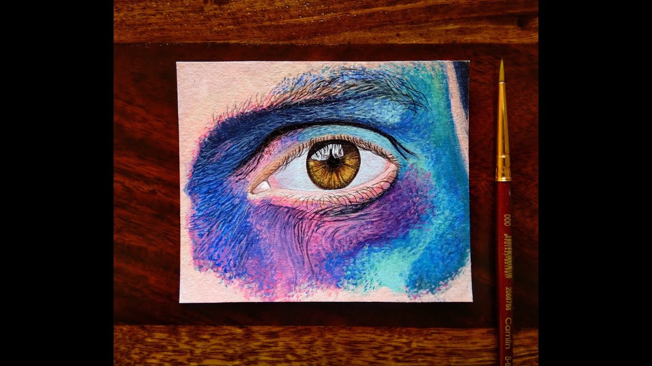 Acrylic Eye Painting On Paper | Time Lapse | BornAdroit - YouTube