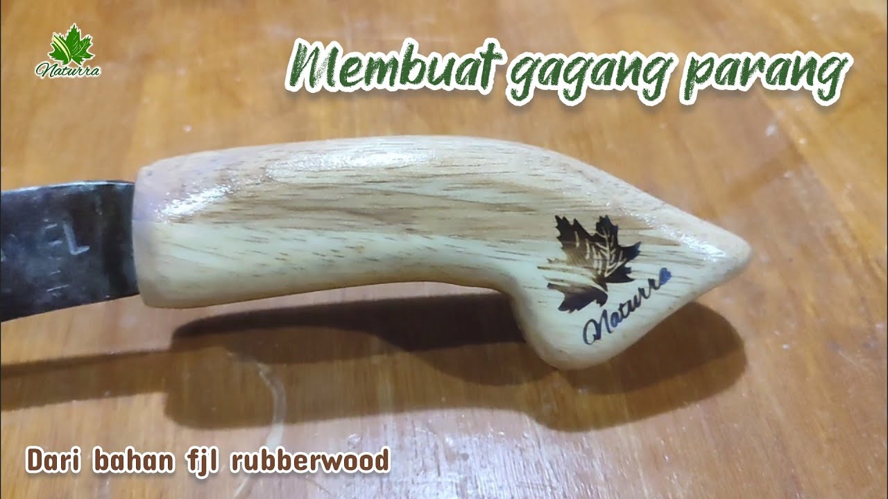 Cara mudah membuat gagang parang dari kayu - YouTube