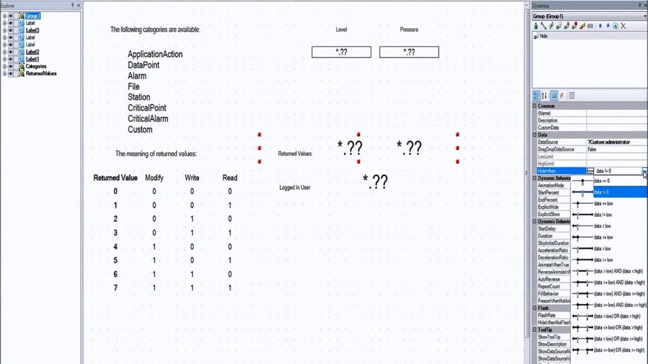 GraphWorX64 Object Based Security Options Part 3 - YouTube
