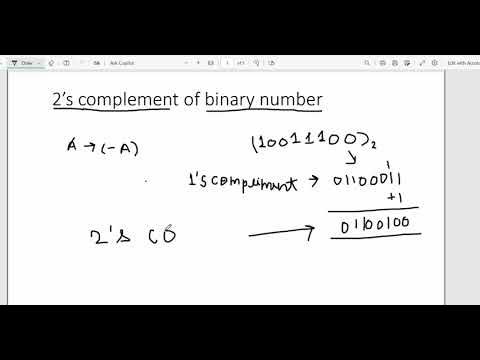 2's complement of A binary number || digital electronics - YouTube