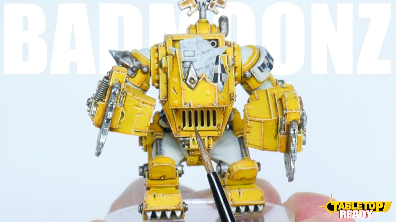How To Paint Yellow Ork Mega Armour for Bad Moons - YouTube