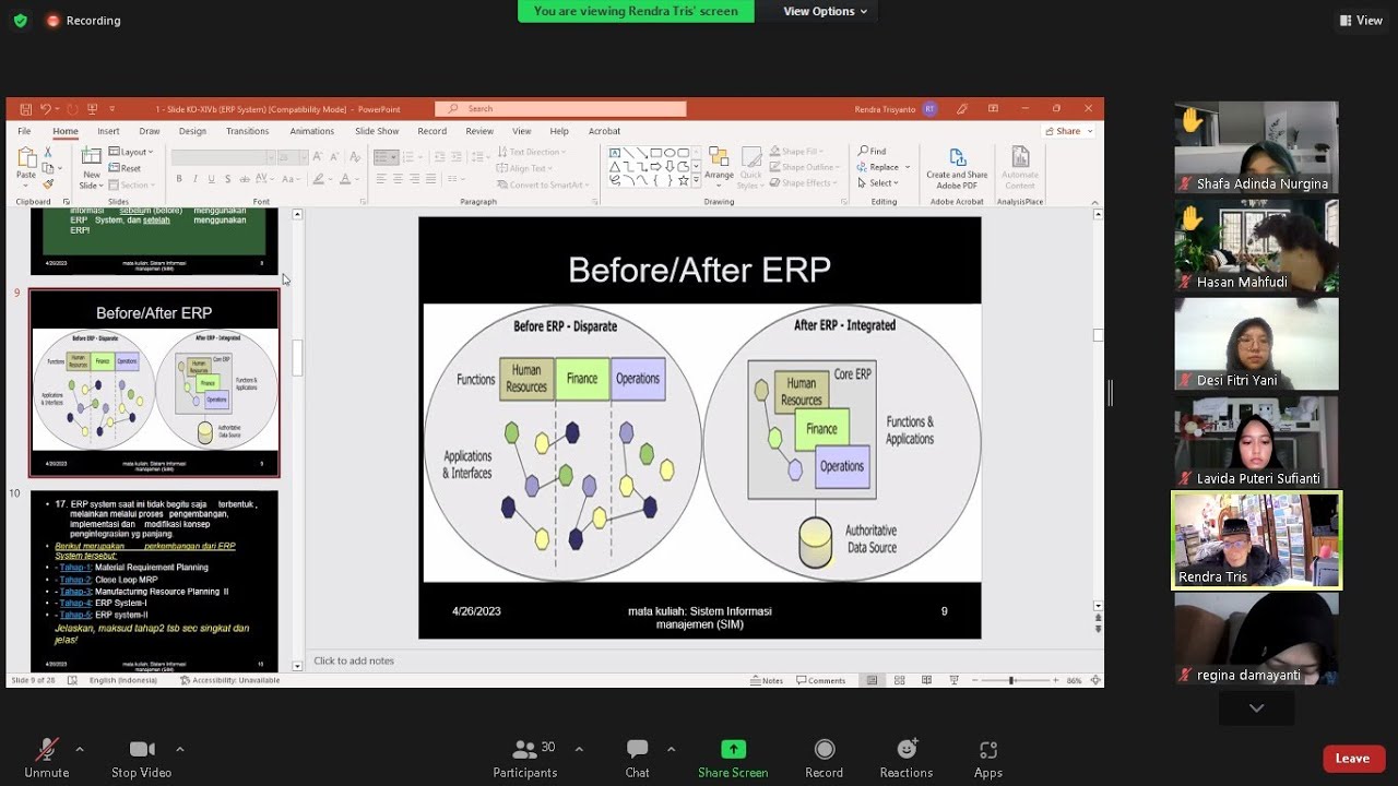 KO-XIVb (Slide ERP dan Soft SAP) (3A-Ac) (Rabu 26-Apr23) - YouTube