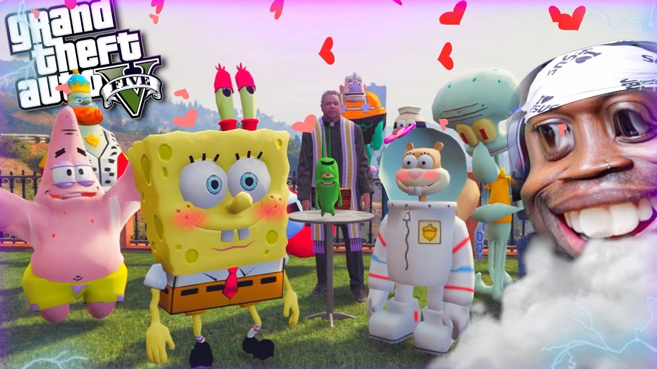 SPONGEBOB marries SANDY in GTA 5 ! (GTA 5 MODS) - YouTube