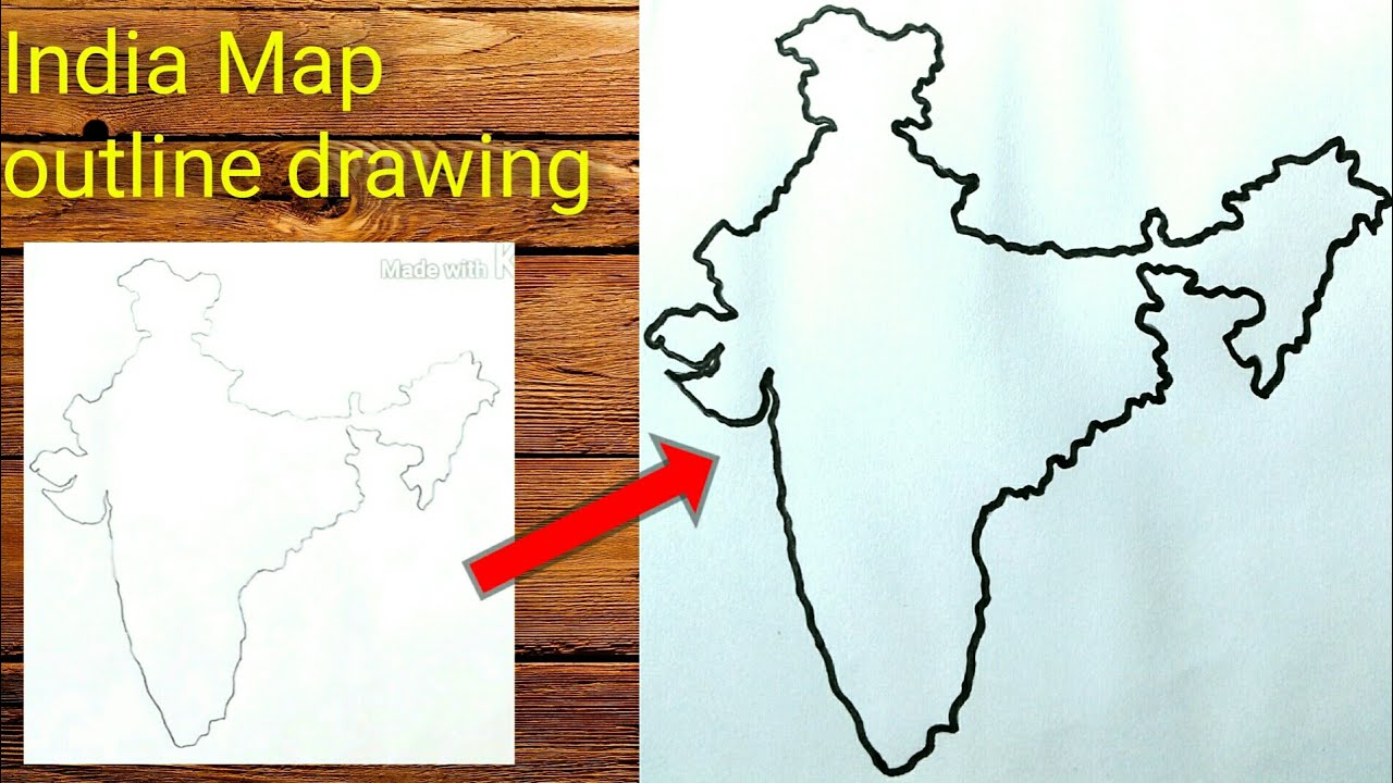 India map drawing||outline drawing - YouTube