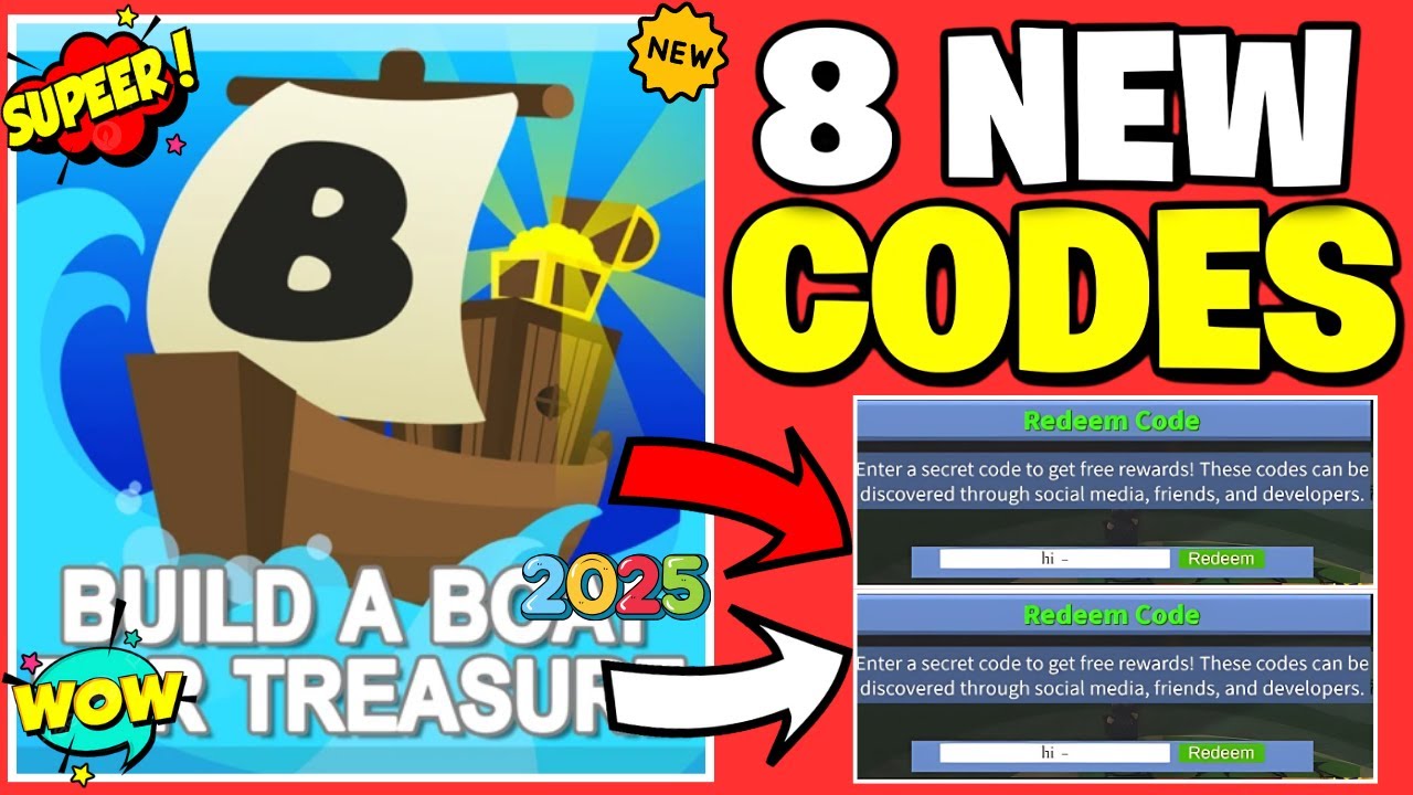 🎗️ 2025 🎗️ BUILD A BOAT FOR TREASURE CODES 2025 - BUILD A BOAT FOR ...