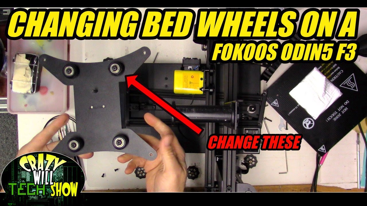 Changing bed wheels on a Fokoos Odin 5 F3 3-D printer - YouTube