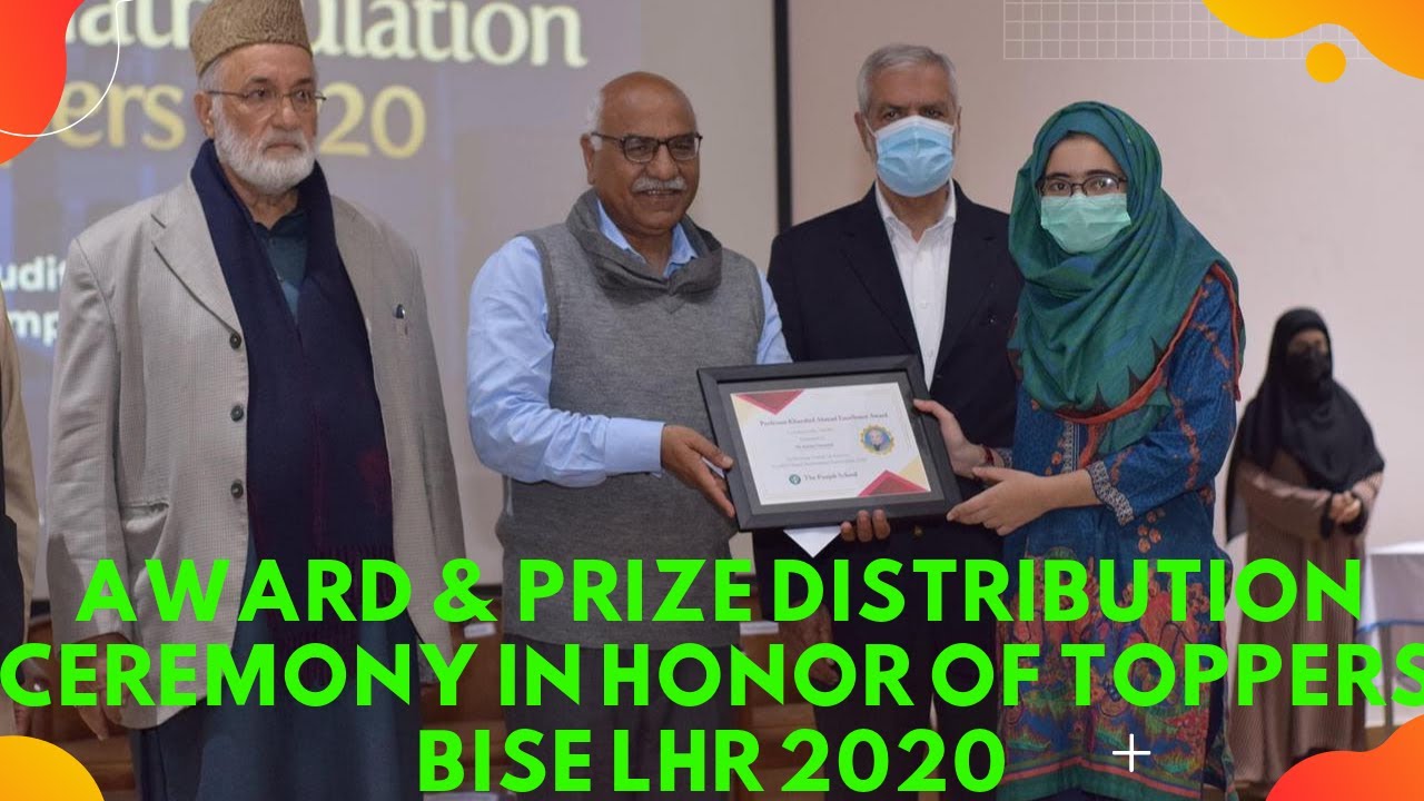 AWARD & PRIZE Distribution Ceremony in Honor of Toppers Matric BISE LHR ...