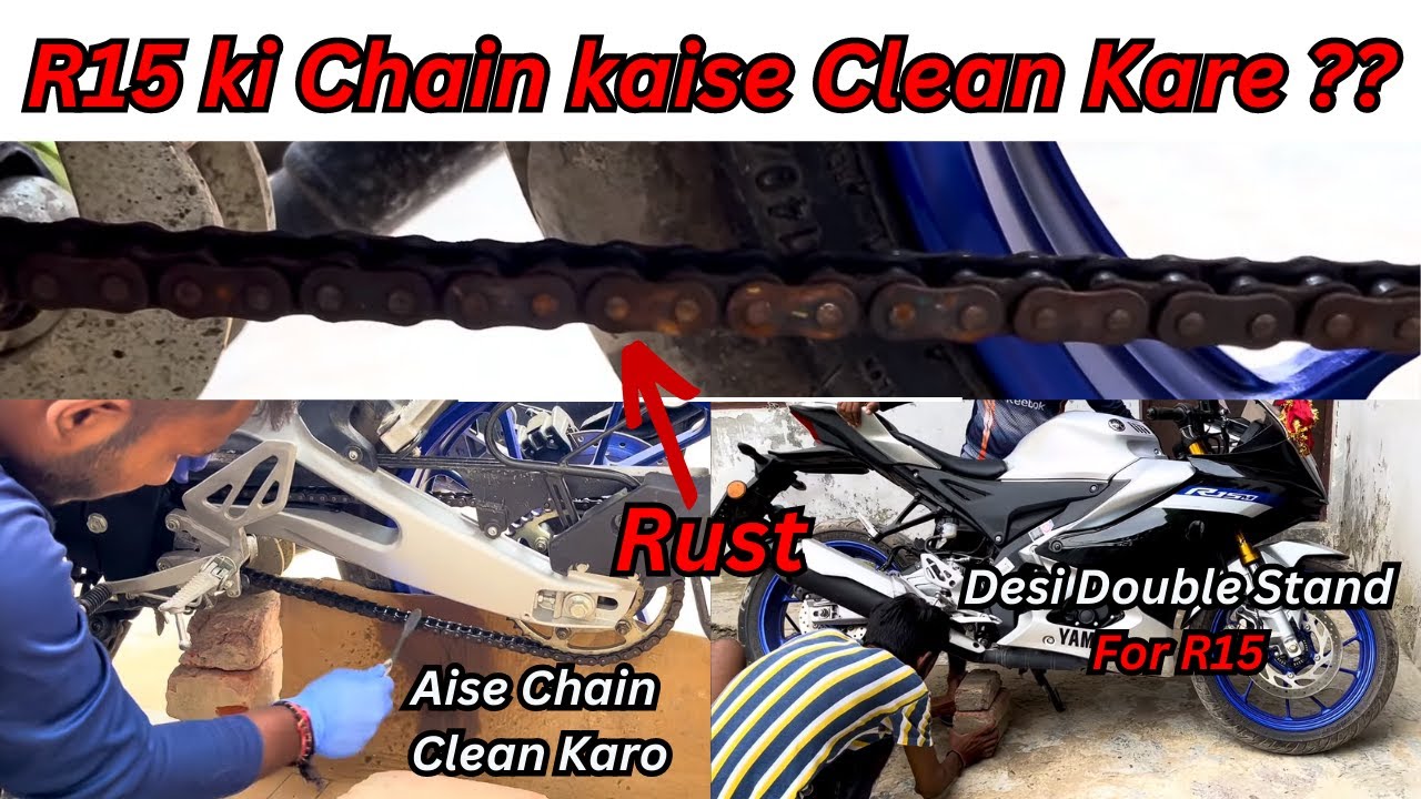 R15 Ki Chain Kaise Clean Kare | Lubeing My R15 Chain | #r15 #yamaha # ...