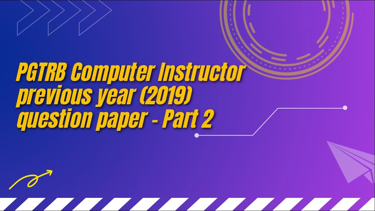 PGTRB Computer previous year (2019) question paper - Part 2 - YouTube