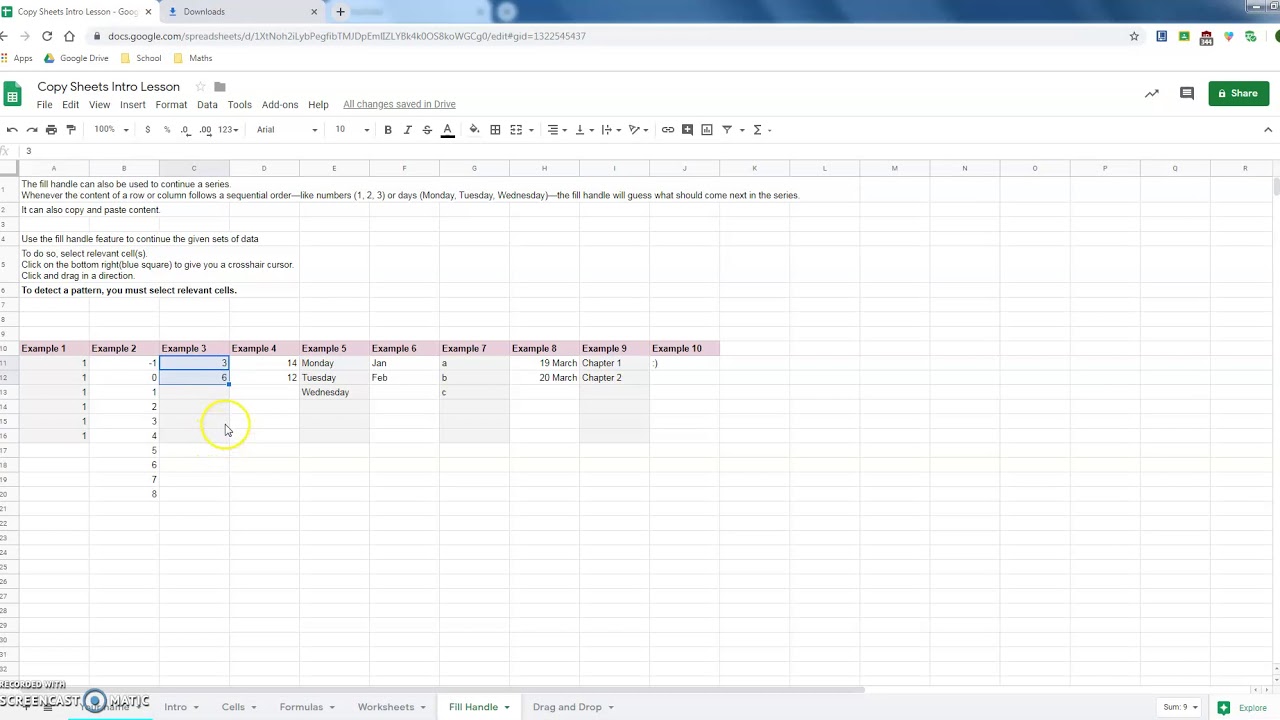Google Sheets Fill Handle YouTube Google Sheets Fill Handle YouTube