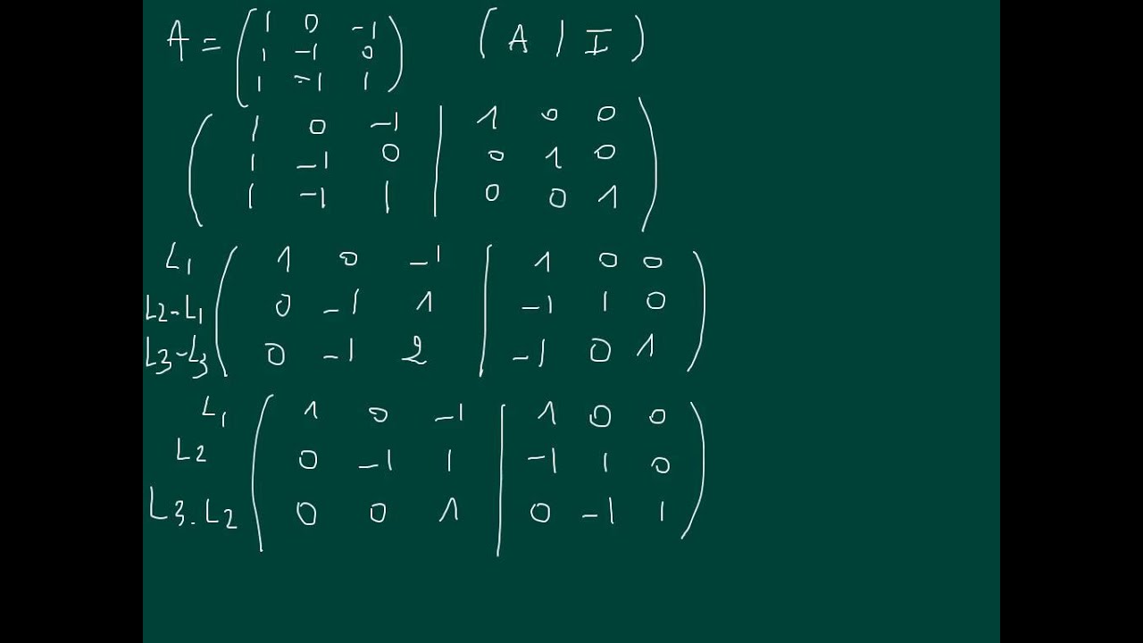 Mat126 Alg lin 1 inversion matrice gauss jordan - YouTube