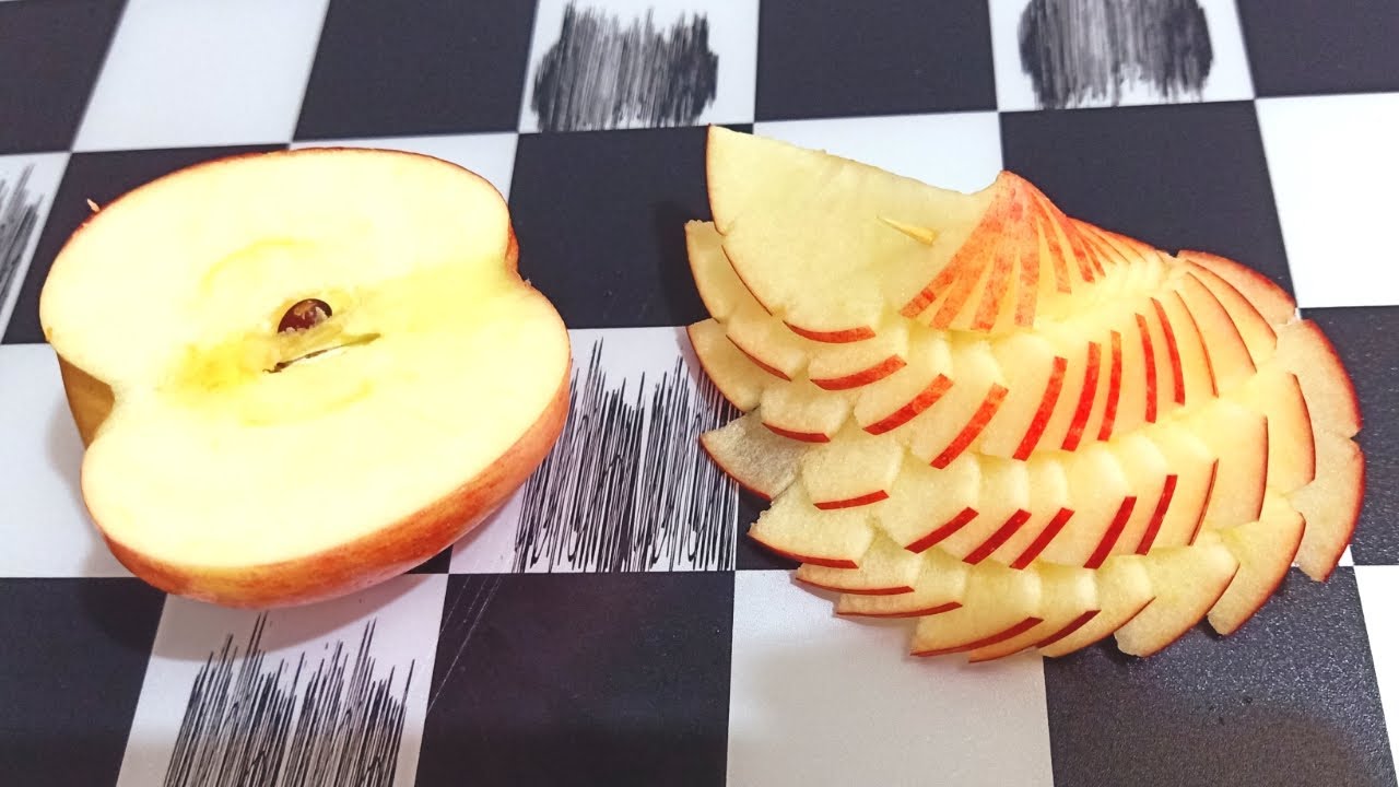 How To Make Beautiful Apple Garnish | Simple Apple Swirl Garnishing ...