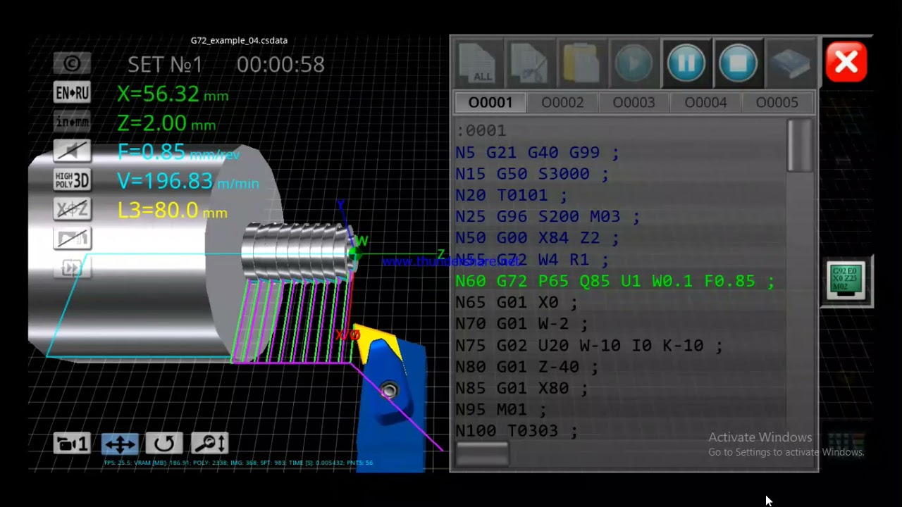 | CNC PROGRAMME | G72 Cycle | Example 04 |CNC SIMULATION | Fanuc ...