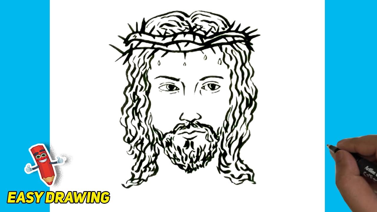 How To Draw Jesus Christ portrait Step By Step | Jesus Christ portrait ...
