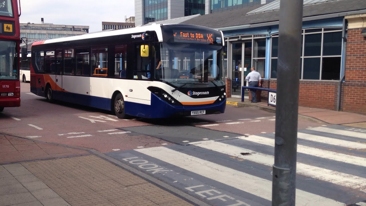 Stagecoach Rawmarsh 26031 leaving Sheffield interchange - YouTube