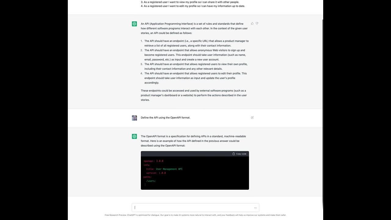 API definition, including OpenAPI creation, with chatGPT - YouTube