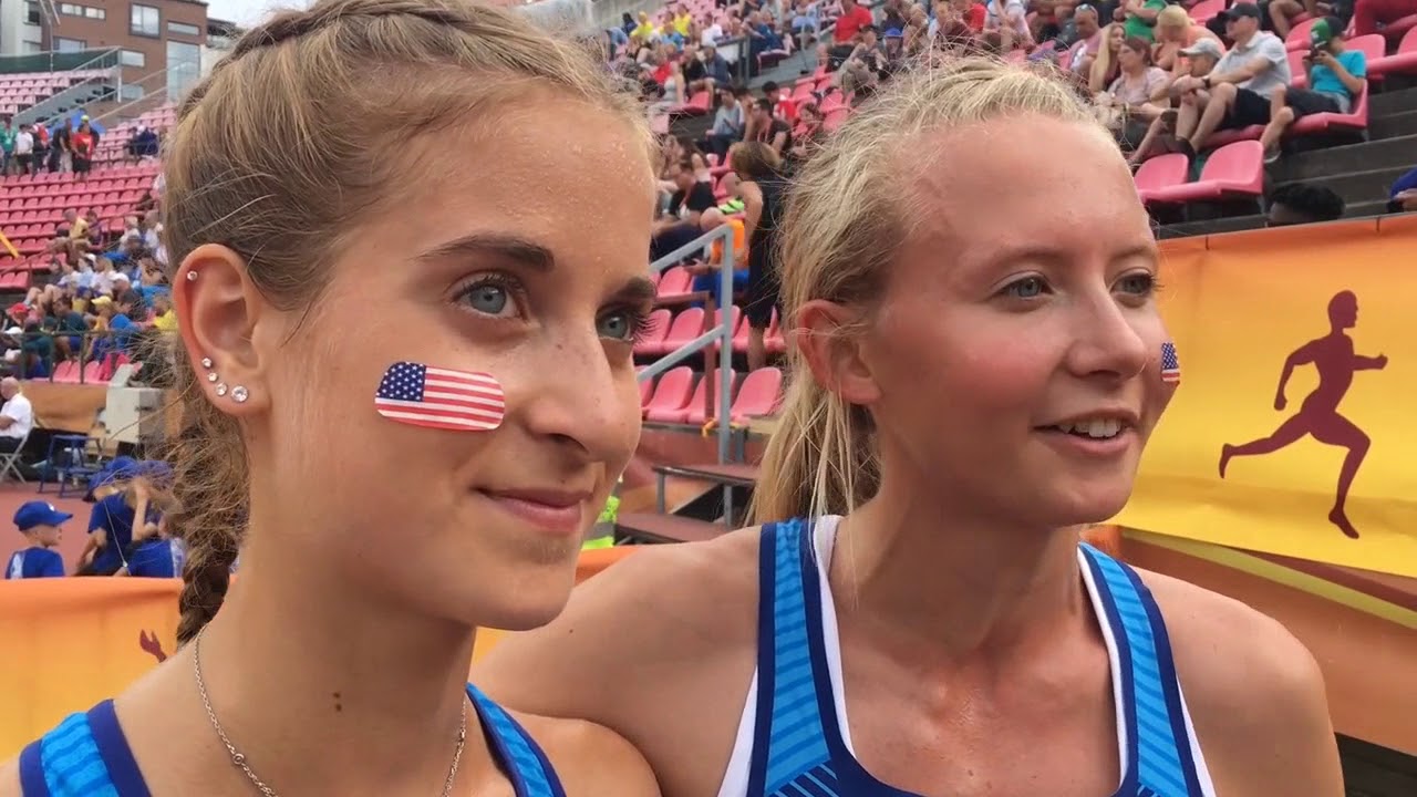 Cailie Logue and Amanda Vestri after the 3000m at the IAAF World U20 ...