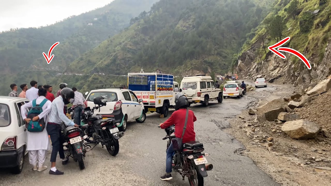 Landslide in Chamba | Got stuck for almost 3 hours - YouTube