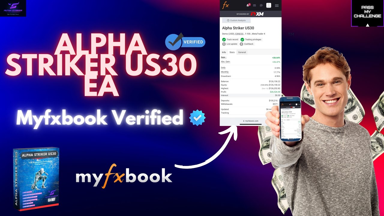 Alpha Striker Us30 EA myfxbook verified | Best EA For PropFirm Passing ...