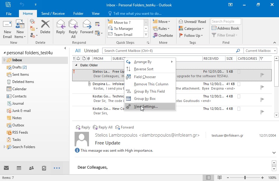 Display the column To of your Inbox. - YouTube