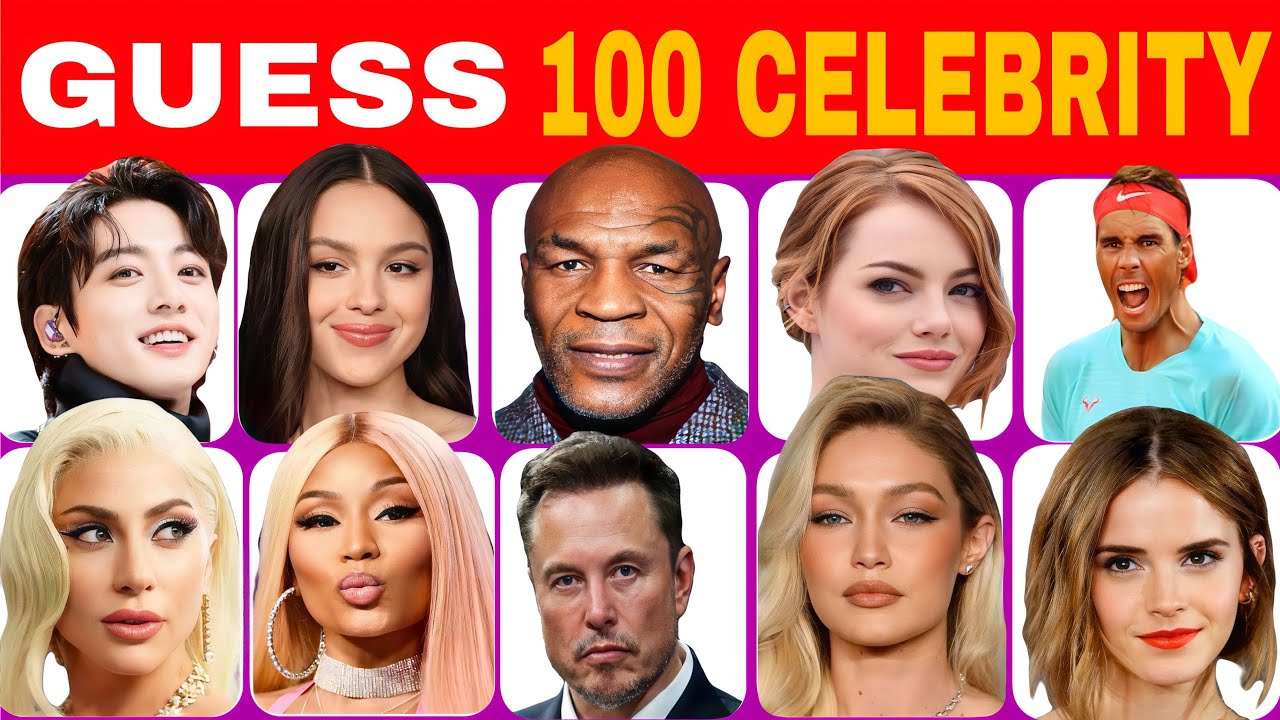 Guess the Celebrity in 10 Seconds PART 2 | 100 Most Famous People in ...