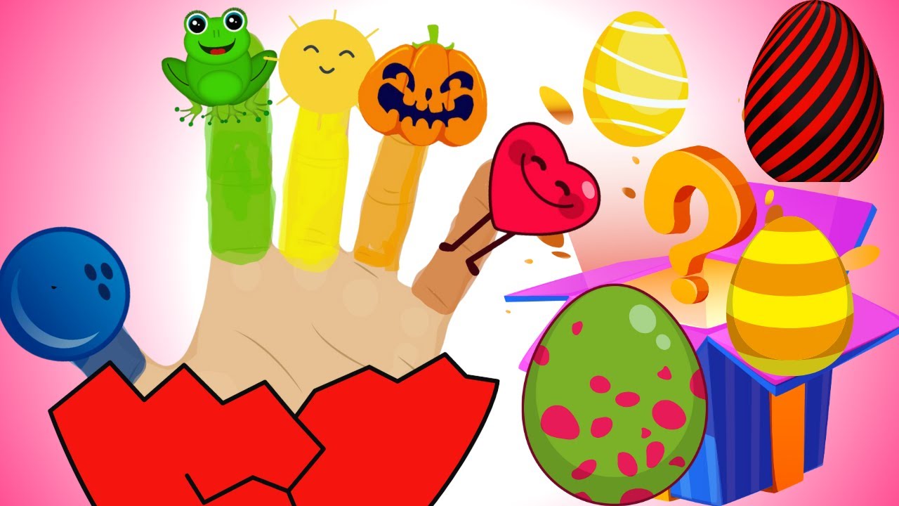 Uova a Sorpresa con la Famiglia delle Dita Colorate! 🥚🌈Canzoni per ...