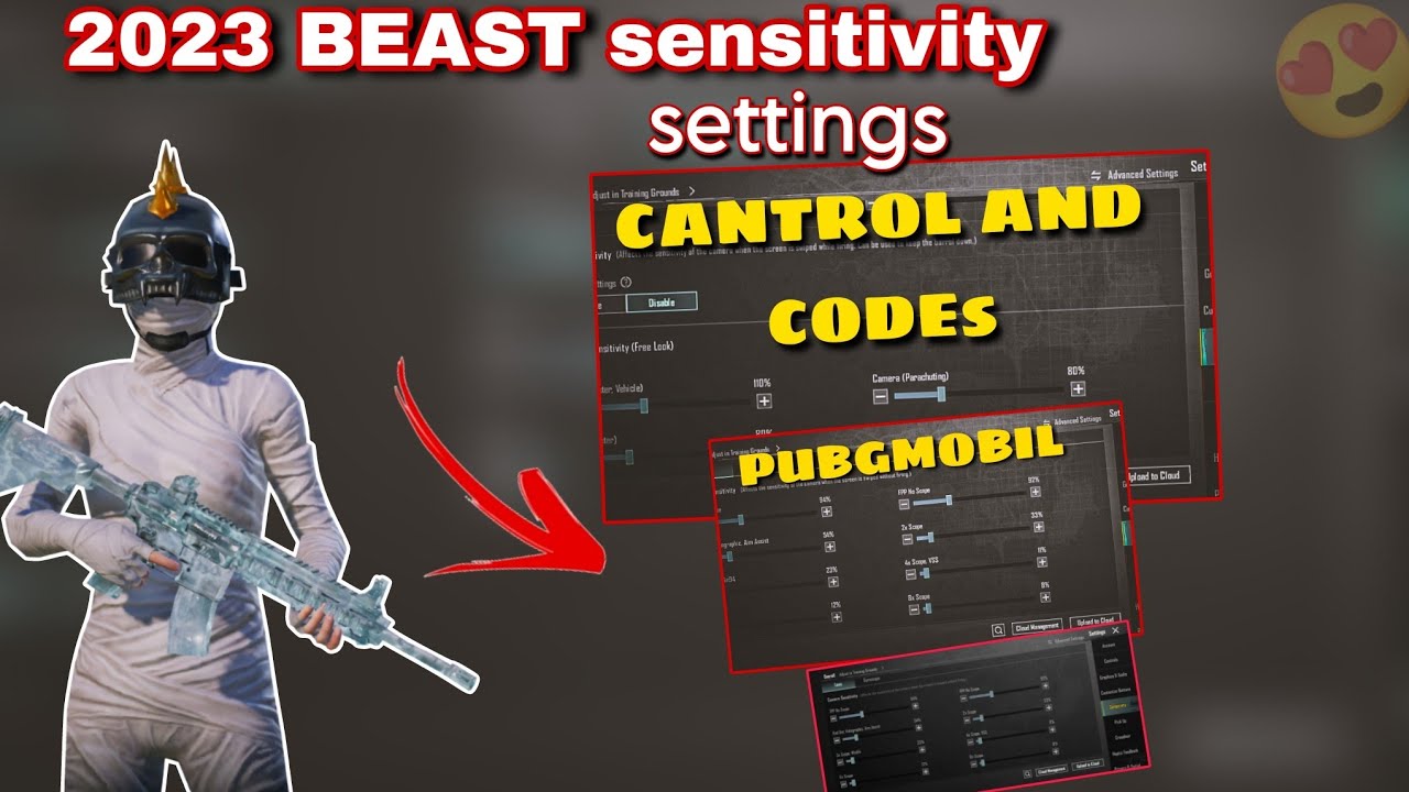 2023 BEAST sensitivity settings AND CANTROL CODS 🔥 settings PUBG mobile ...