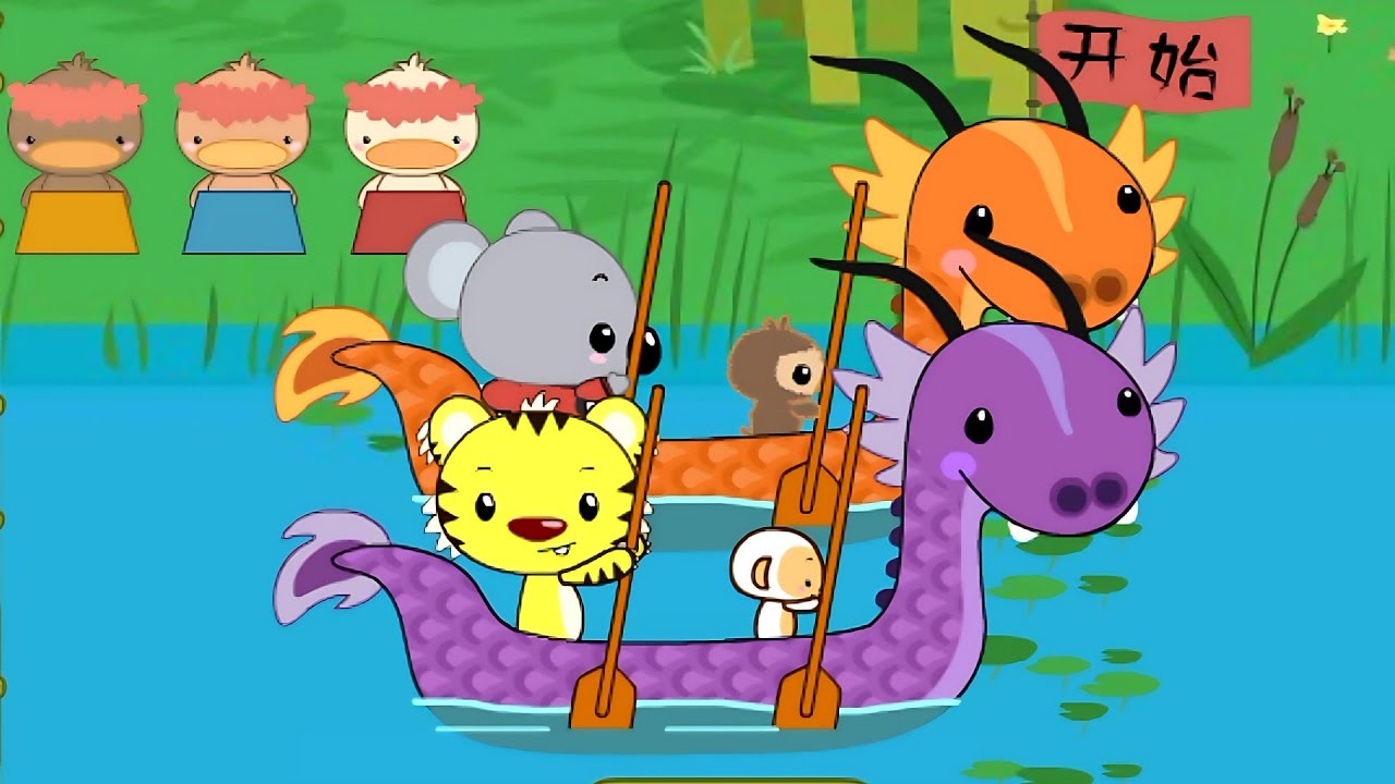 Ni Hao Kai-Lan : Rintoo's Dragon boat Rowing Race - YouTube