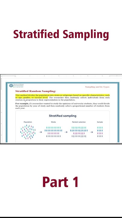 Stratified Sampling part 1 | Example of Stratified Random Sampling - YouTube