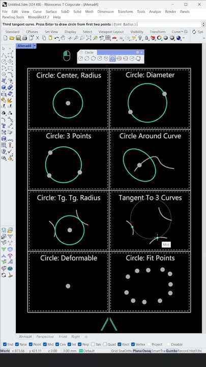 Exploring Curves in RHINO 3D Tutorial FOR BEGINNERS - Part 03 #shorts ...