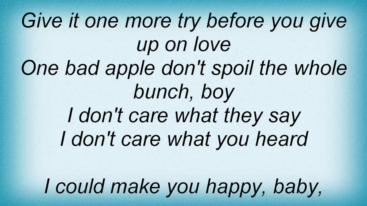 Alanis Morissette - One Bad Apple Lyrics - YouTube