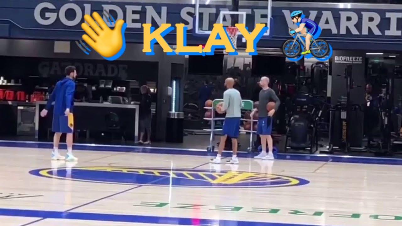[HD] More Klay: on the exercise bike before shooting around at Warriors ...