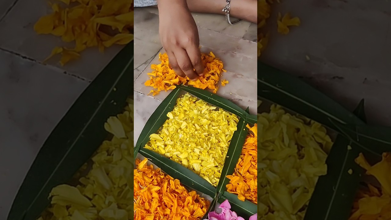 Diwali rangoli design with flowers #shortsvideo #diwali #festival # ...