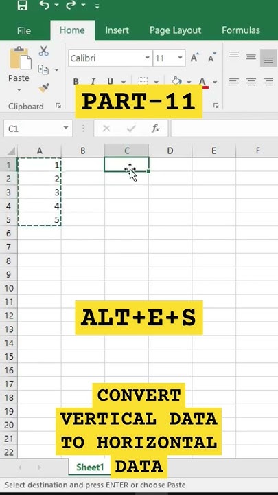 HORIZONTAL DATA TO VERTICAL DATA| EXCEL TRICK PART-1 | TRICKS | FORMATTING IN EXCEL ...