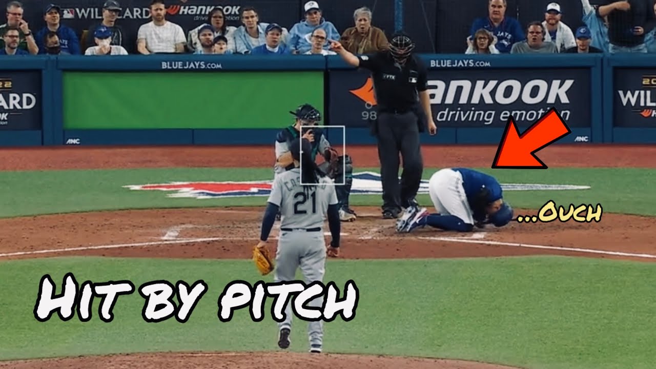 MLB / Aggressive Hit By Pitch (no human Pitcher) - YouTube