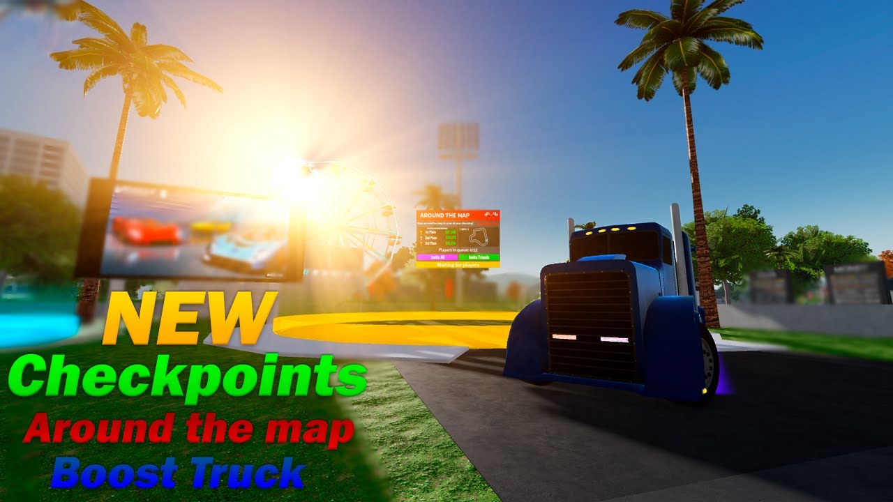 Around the map, new checkpoints, boost truck. Вокруг карты, новые ...
