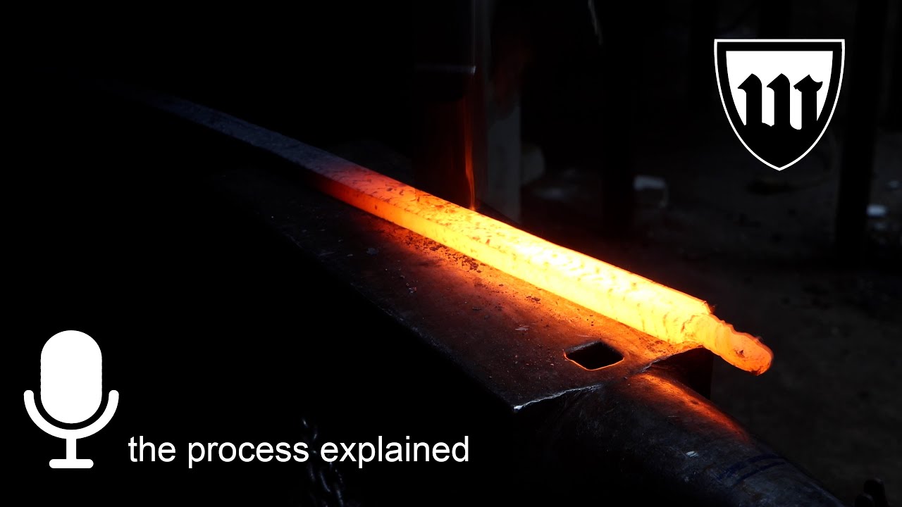 Explaining the forging process of a multi bar viking sword. - YouTube