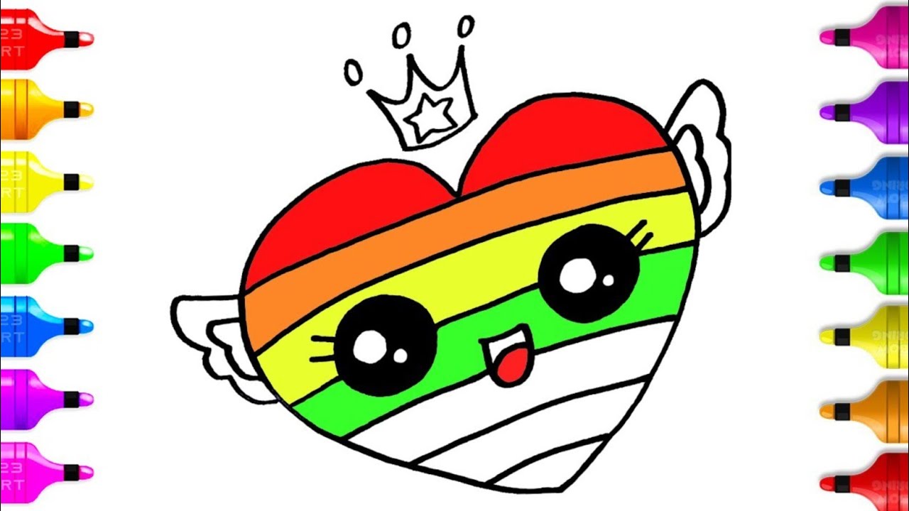 Colourfull kids RAINBOW drawing very easy drawing step by step Drawing ...