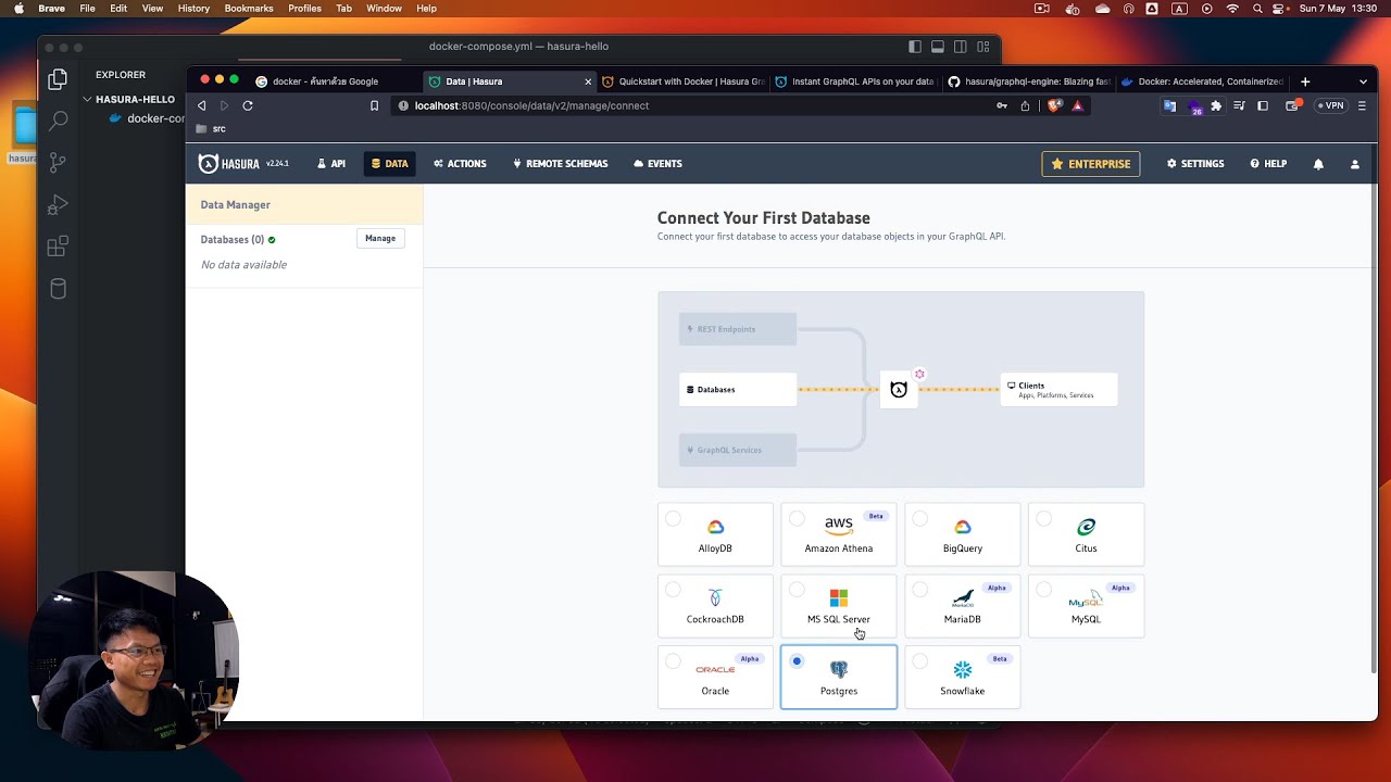 hasura hello world ແນະນໍາ ການໃຊ້ hasura ຜ່ານ docker compose - YouTube